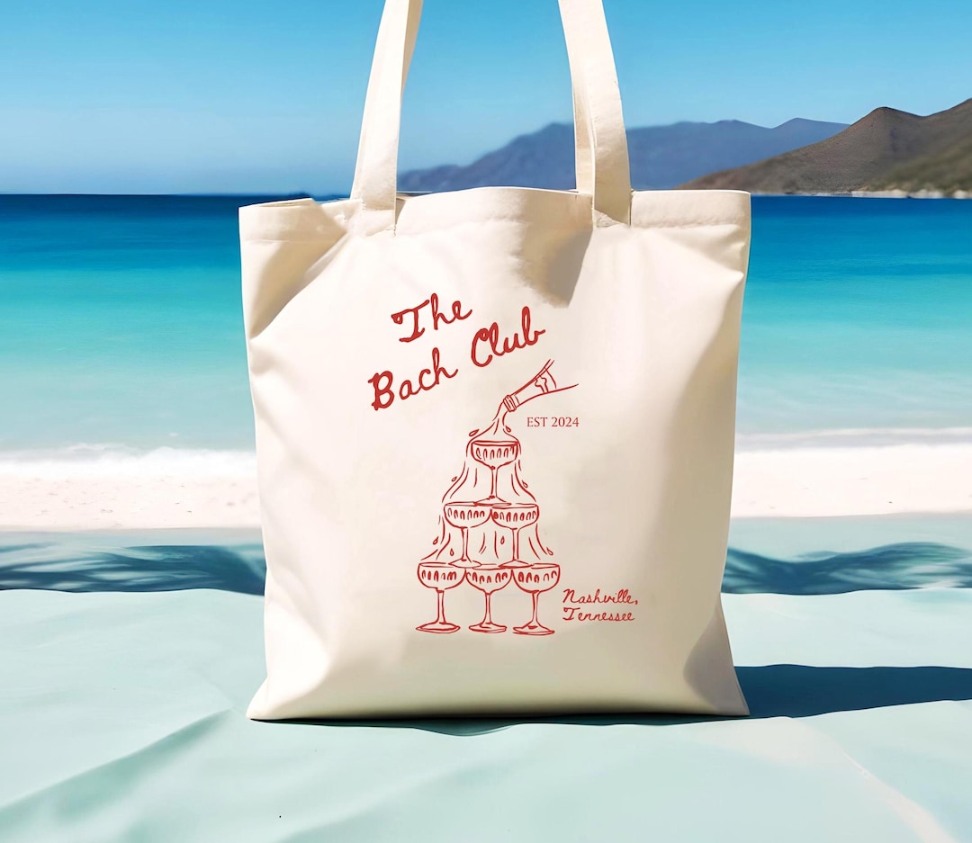 The Bach Club | Bachelorette Totes | Coastal Bach Party Favor Bag ...
