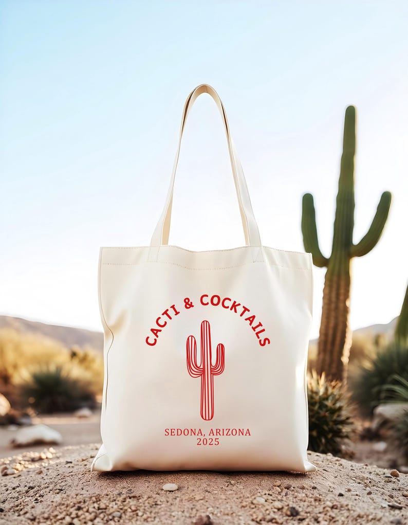 Cacti and Cocktails Tote: Desert Bachelorette Party Welcome Bag - Etsy