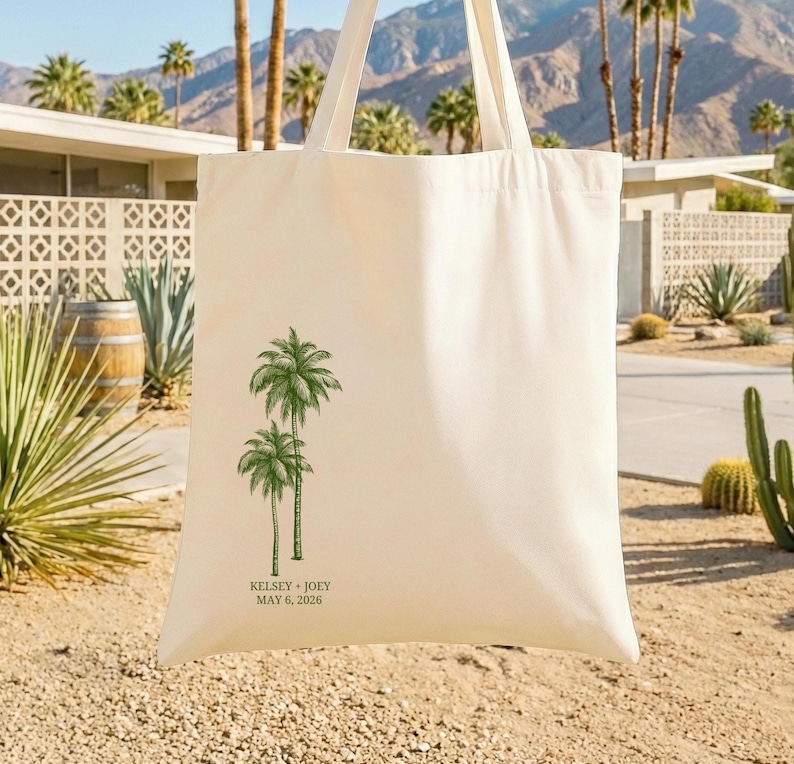 Welcome Tote Bag - Destination Wedding Welcome Totes - Palm Tree ...
