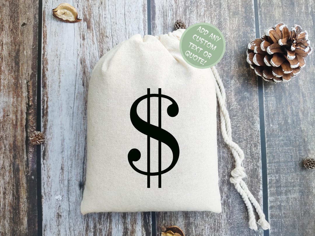 Dollar Sign Money Bag | Cotton Drawstring Bag | Dollar Bag | Dollar ...