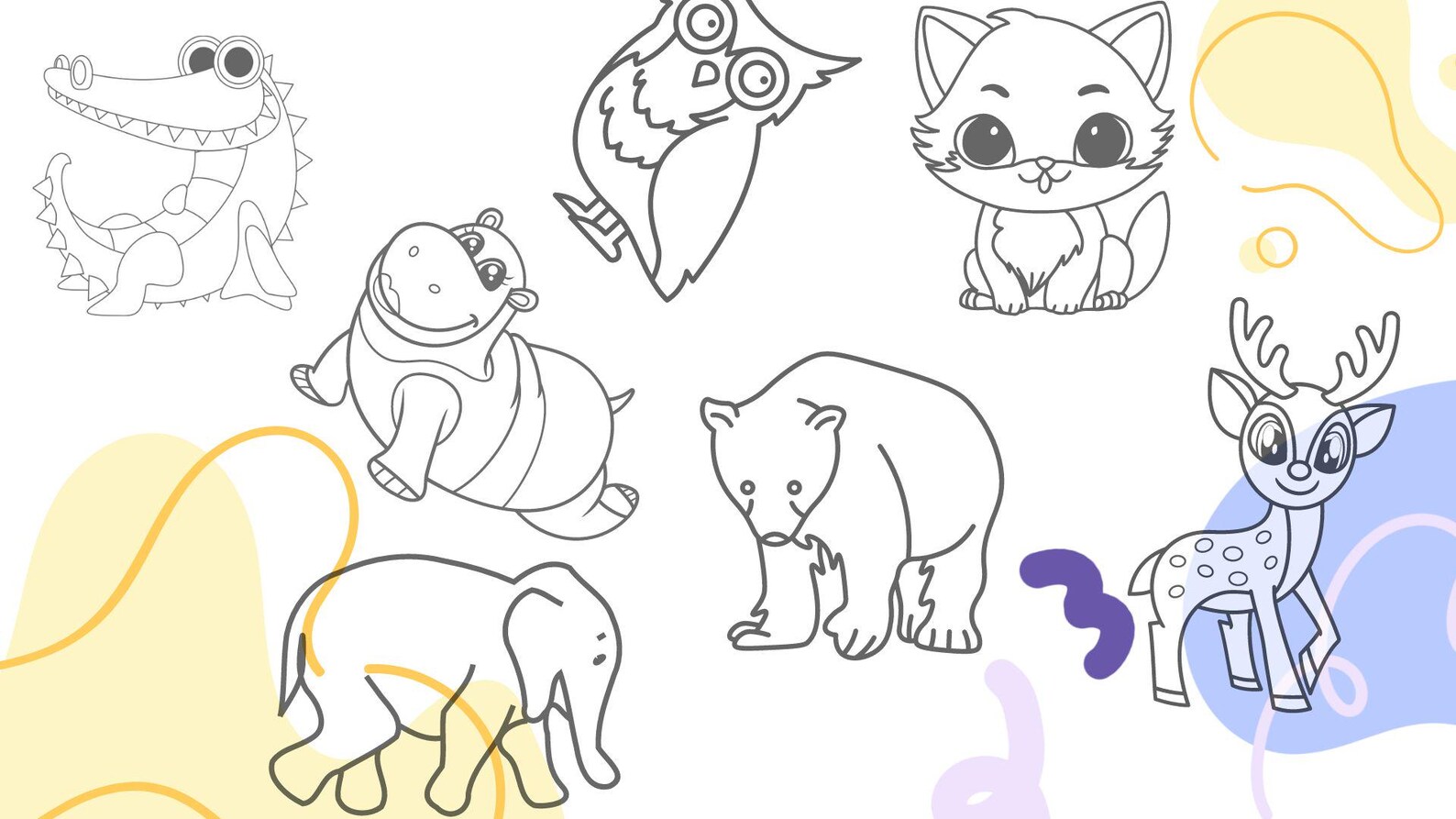 Coloring Pages for Kids Animals, Alphabet Coloring Pages, Digital ...
