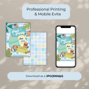 Editable Capybara Pool Party Birthday Invitation, Pool Birthday Party ...