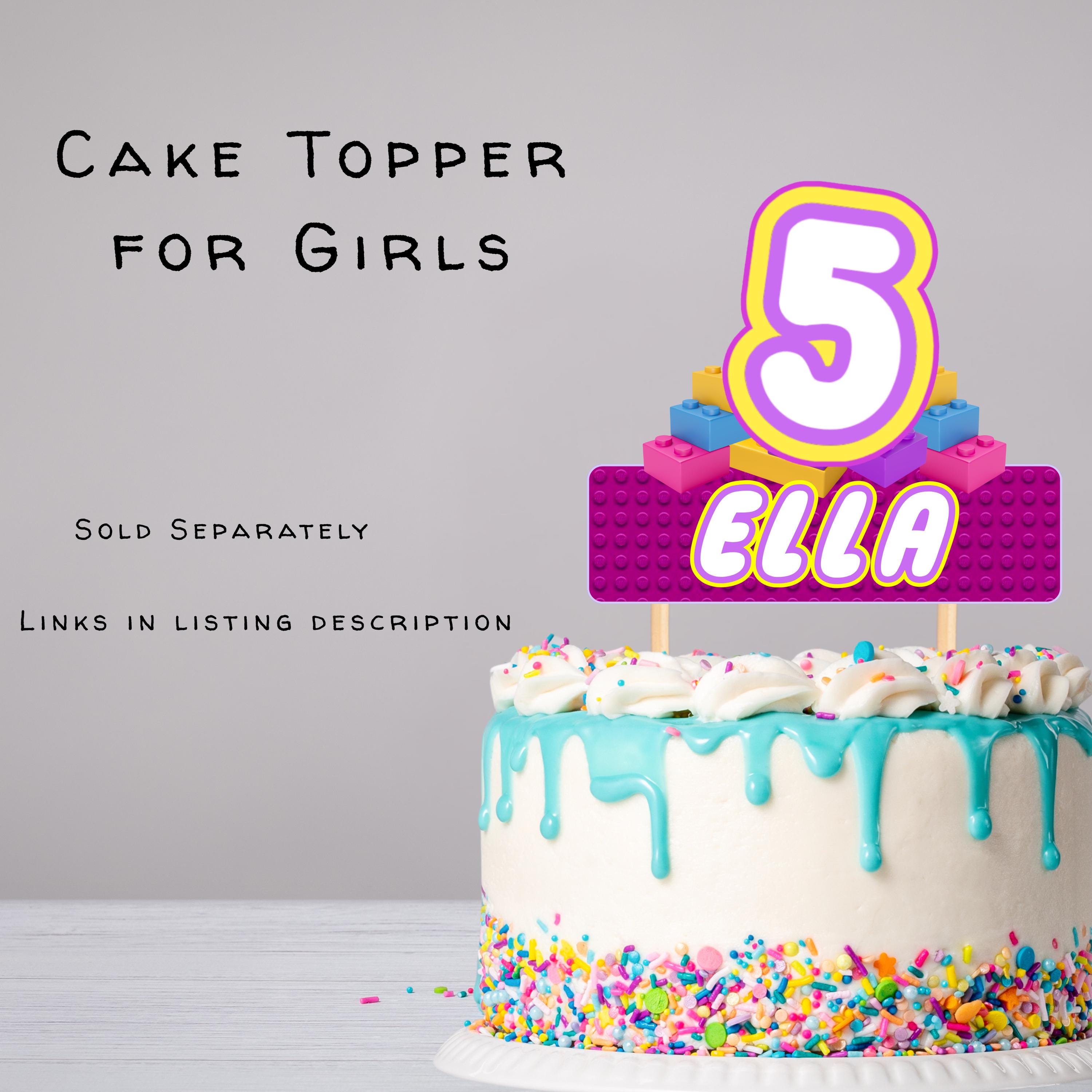 Personalized Printable Block Birthday Cake Topper, Building Blocks ...