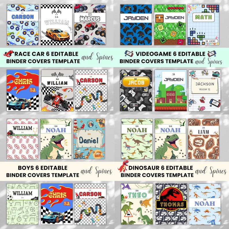 Editable Binder Covers and Spines for Girl, Personalised Binder Cover for Classroom, Take-home ...