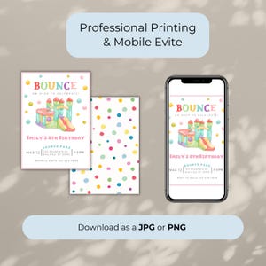 Editable Bounce House Birthday Party Invitation Template, Bouncy Castle ...