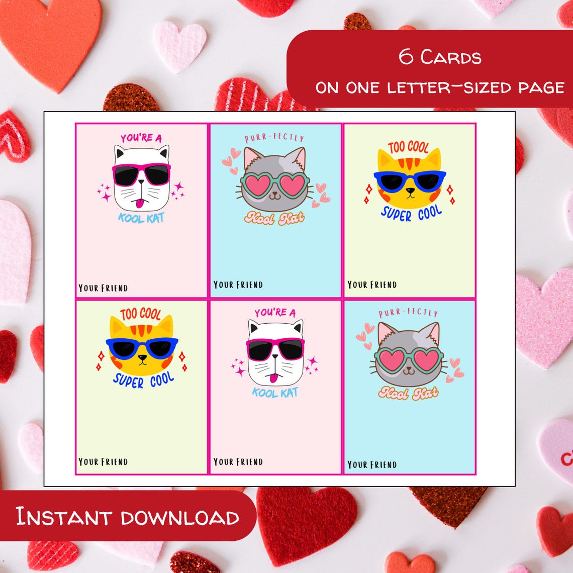 Printable Kids Classroom Exchange, School Friends Valentine Favor ...
