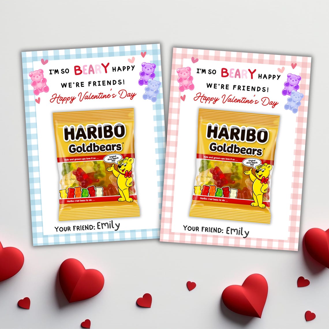 Gummy Bear Valentines Day Printable Editable Card Beary Happy You Are ...