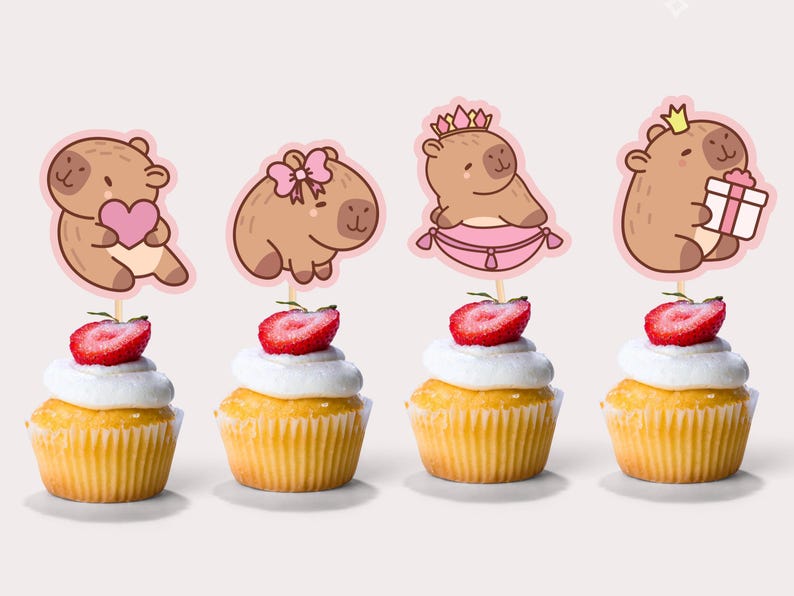 Personalized Capybara Birthday Cake Topper for Girls, Printable ...