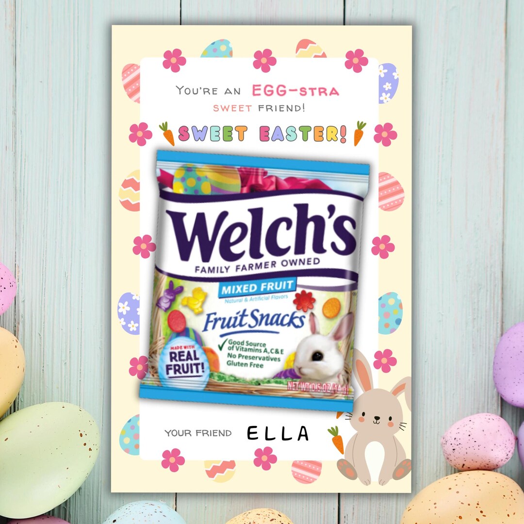 Fruit Snack Easter Printable for Kids, Editable School Friends Treats ...