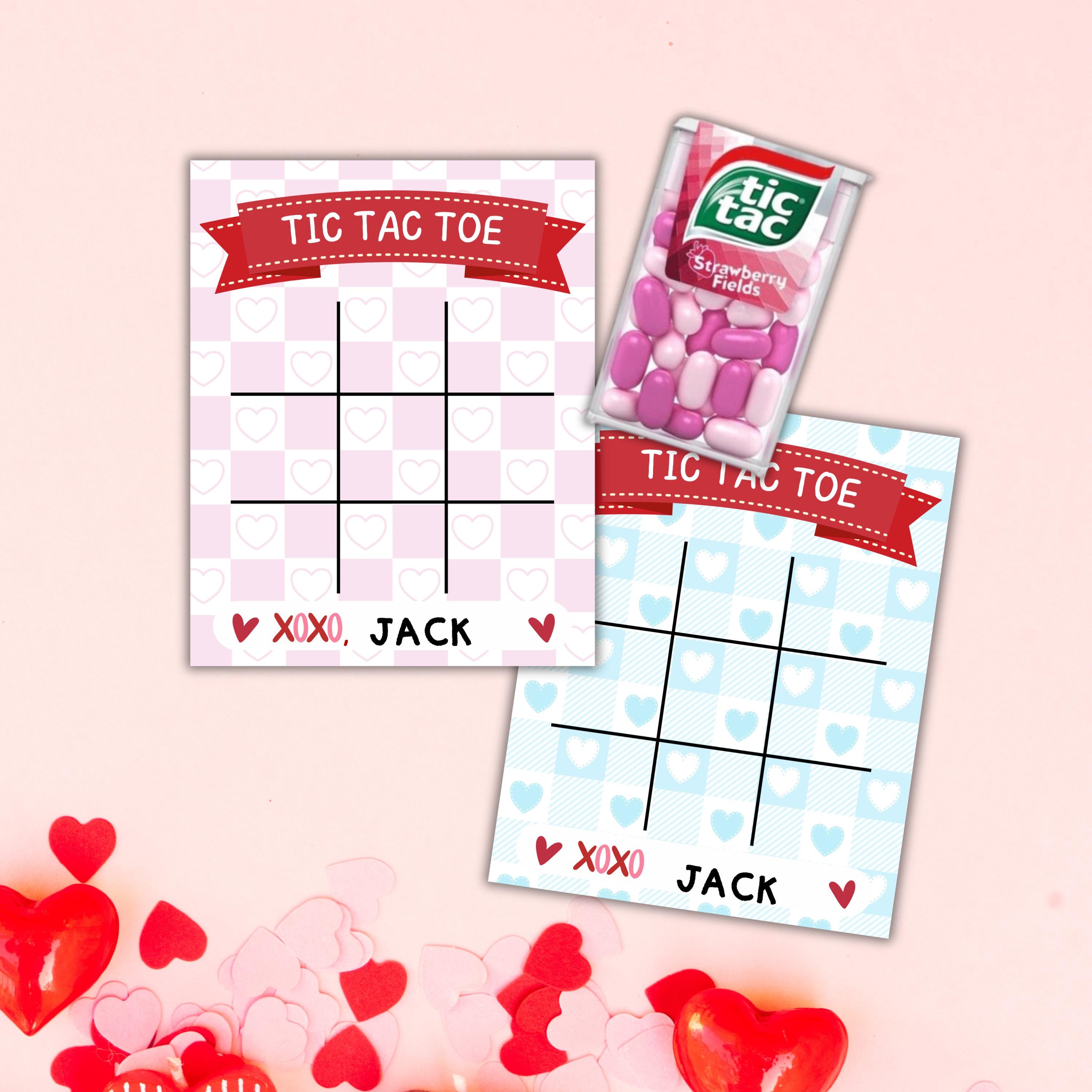 Printable Valentine Tic Tac Toe Cards, Kids Classroom Exchange, School ...
