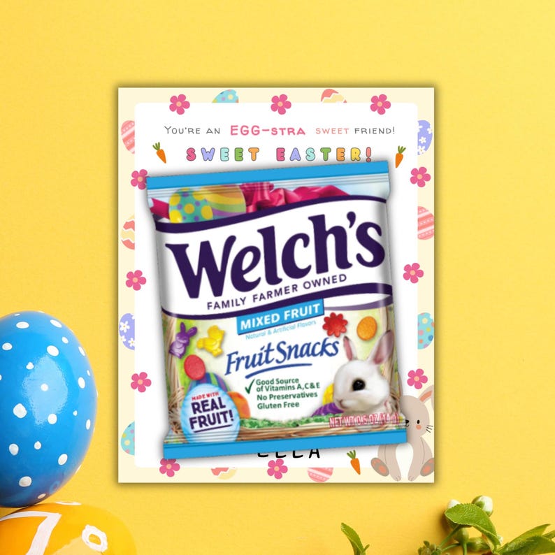 Fruit Snack Easter Printable for Kids, Editable School Friends Treats ...