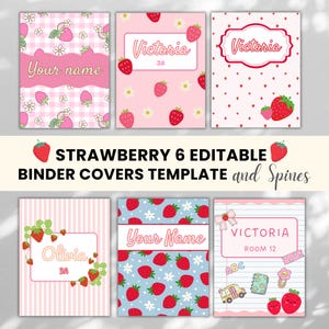 Editable Binder Covers and Spines for Girl, Personalised Binder Cover ...