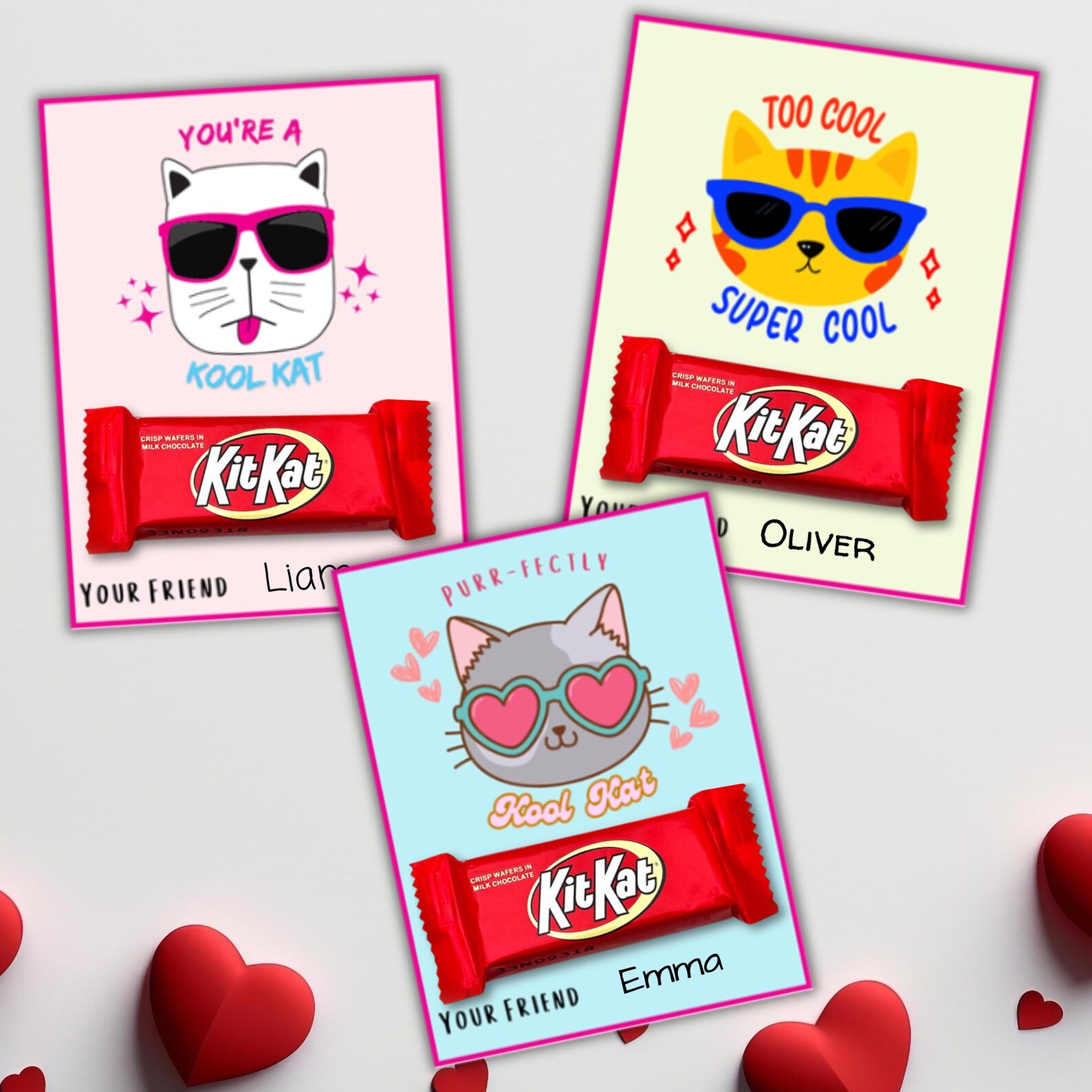 Printable Kids Classroom Exchange, School Friends Valentine Favor ...