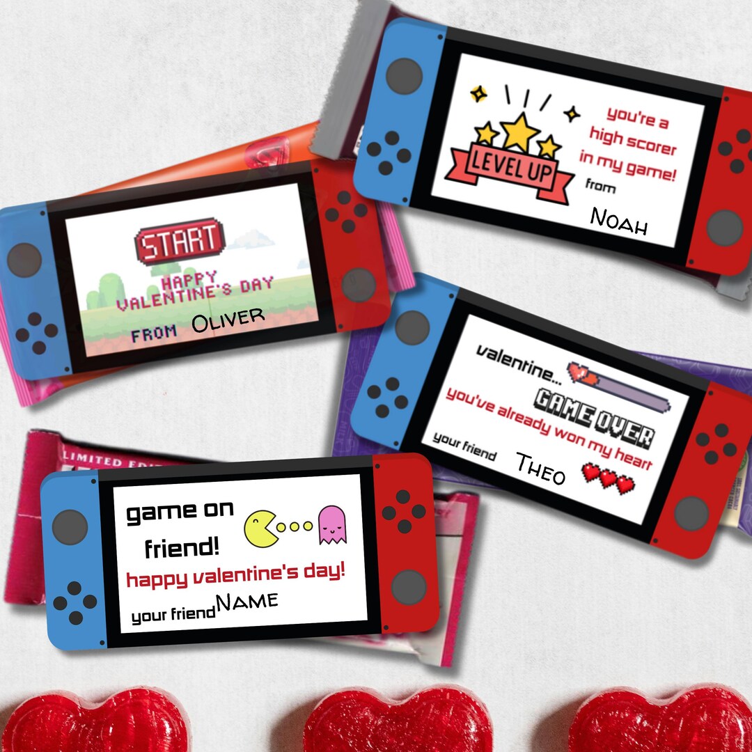 Editable Video Game School Friends Valentine Card, Valentines Gift ...