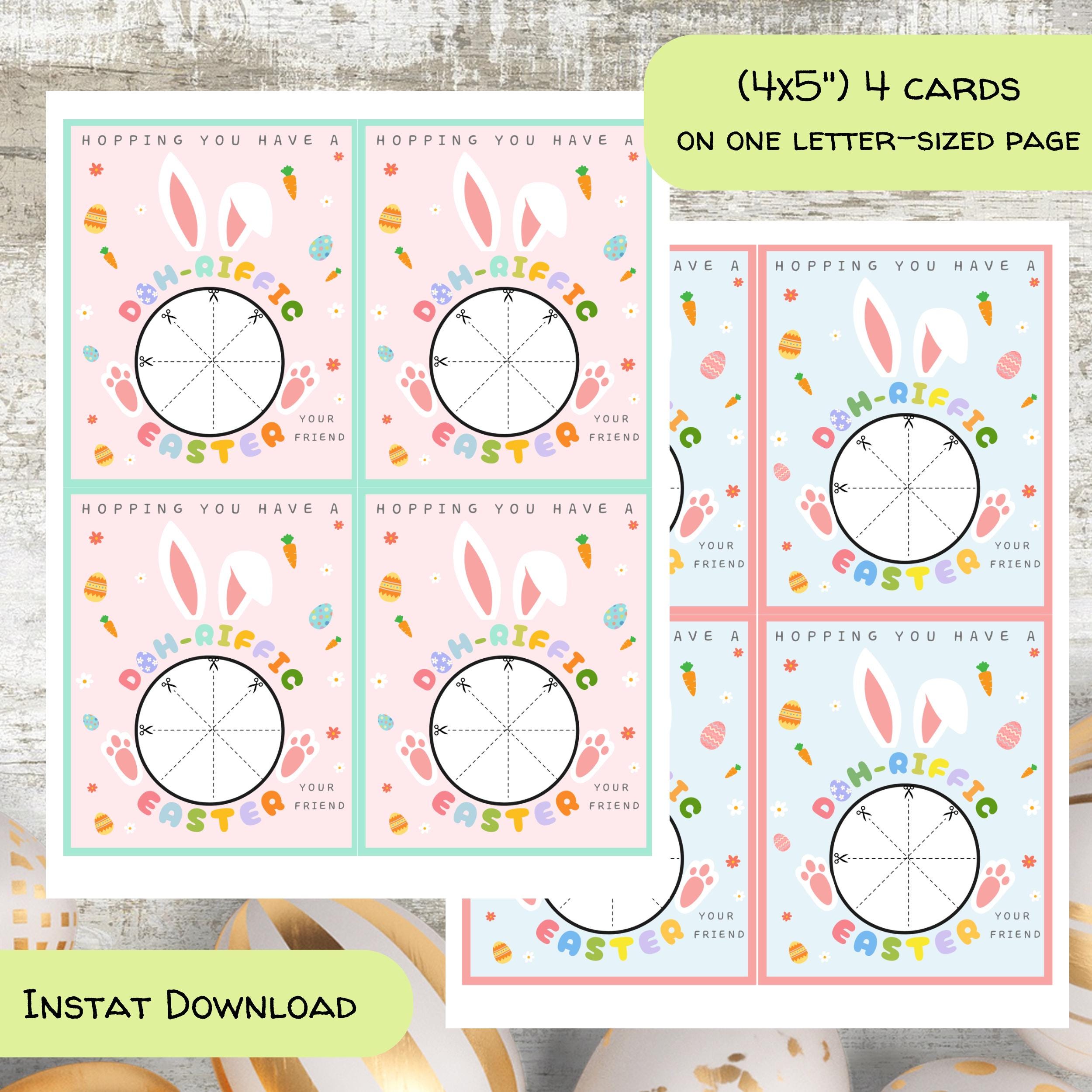 Play-doh Easter Treat Card for Kids, Editable Play Dough Holder School ...