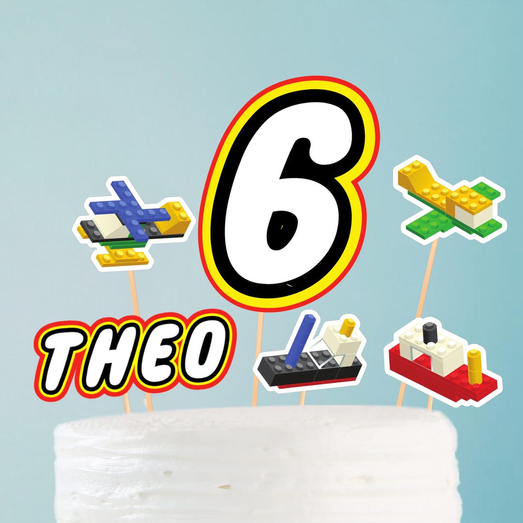 Personalized Block Birthday Cake Topper Printable Building Blocks ...