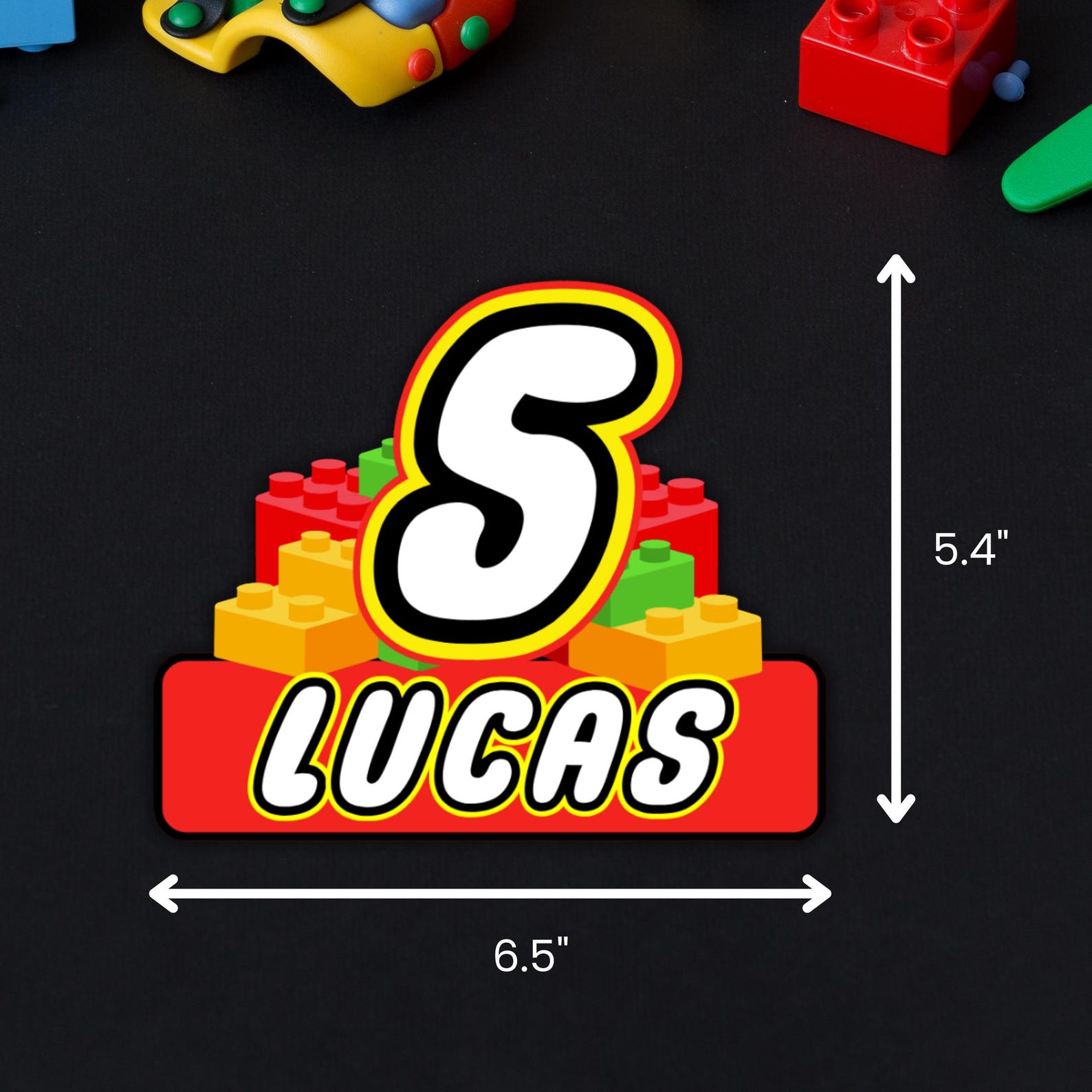 Personalized Printable Block Birthday Cake Topper, Building Blocks ...