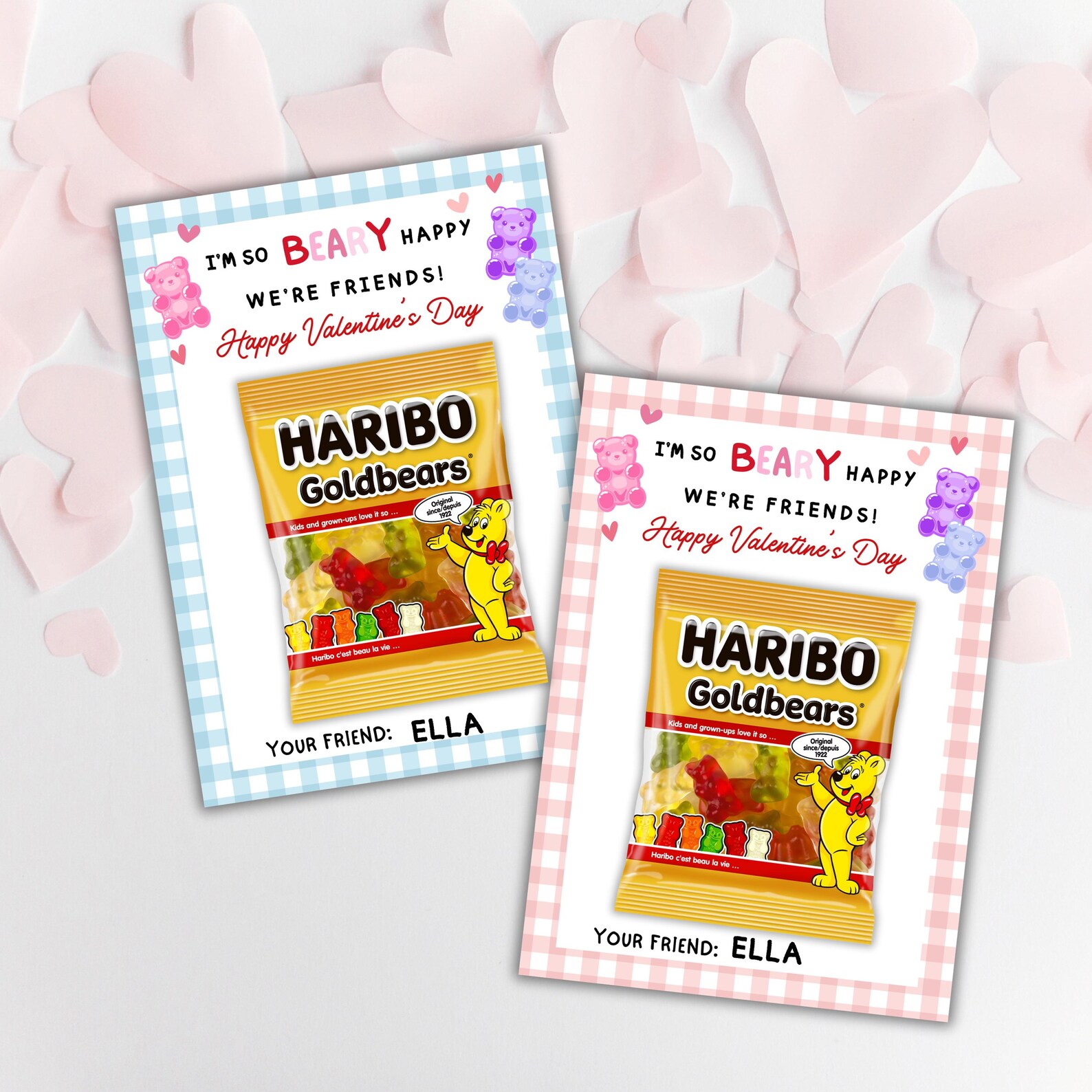 Gummy Bear Valentines Day Printable Editable Card Beary Happy You Are ...