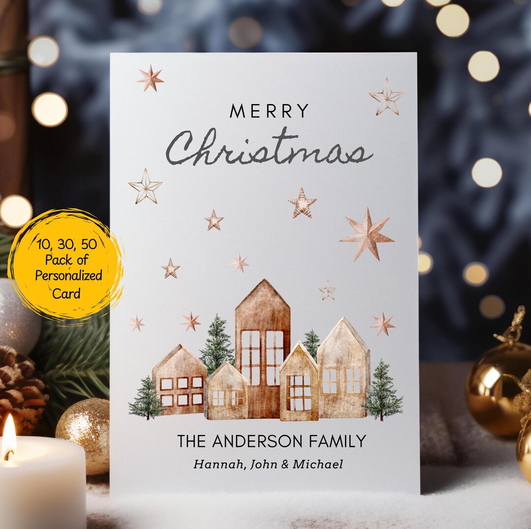Personalized Family Christmas Card 1, 10, 30 & 50 Pack , Christmas Card ...