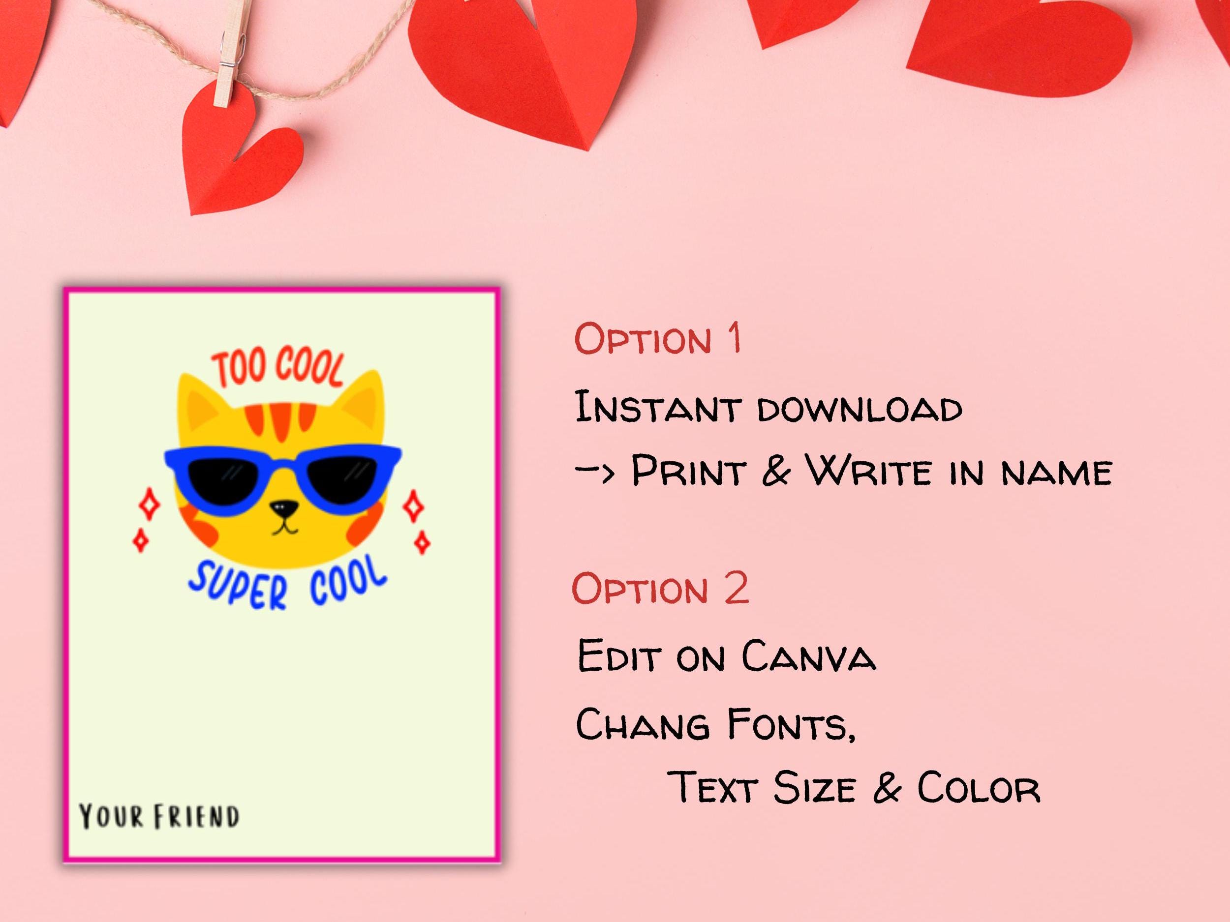 Printable Kids Classroom Exchange, School Friends Valentine Favor ...