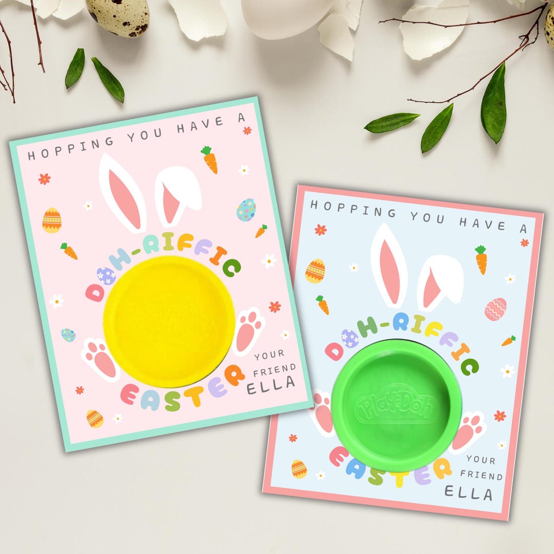 Play-doh Easter Treat Card for Kids, Editable Play Dough Holder School ...