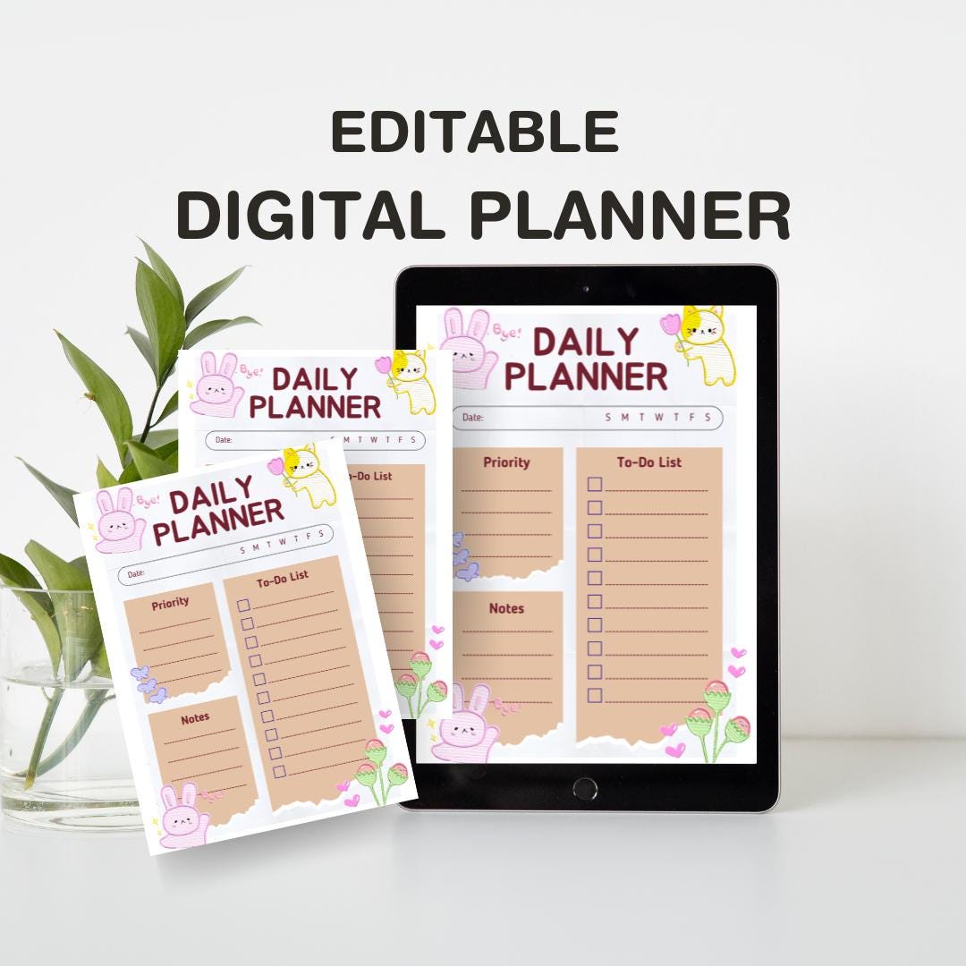 Editable Daily Planner - Etsy