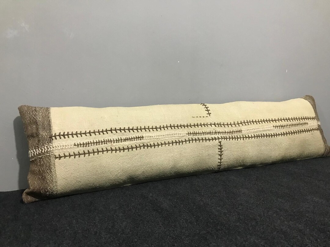 Extra Long Minimalist Neutral Rug Lumbar Pillow Cover , for Bedding ...