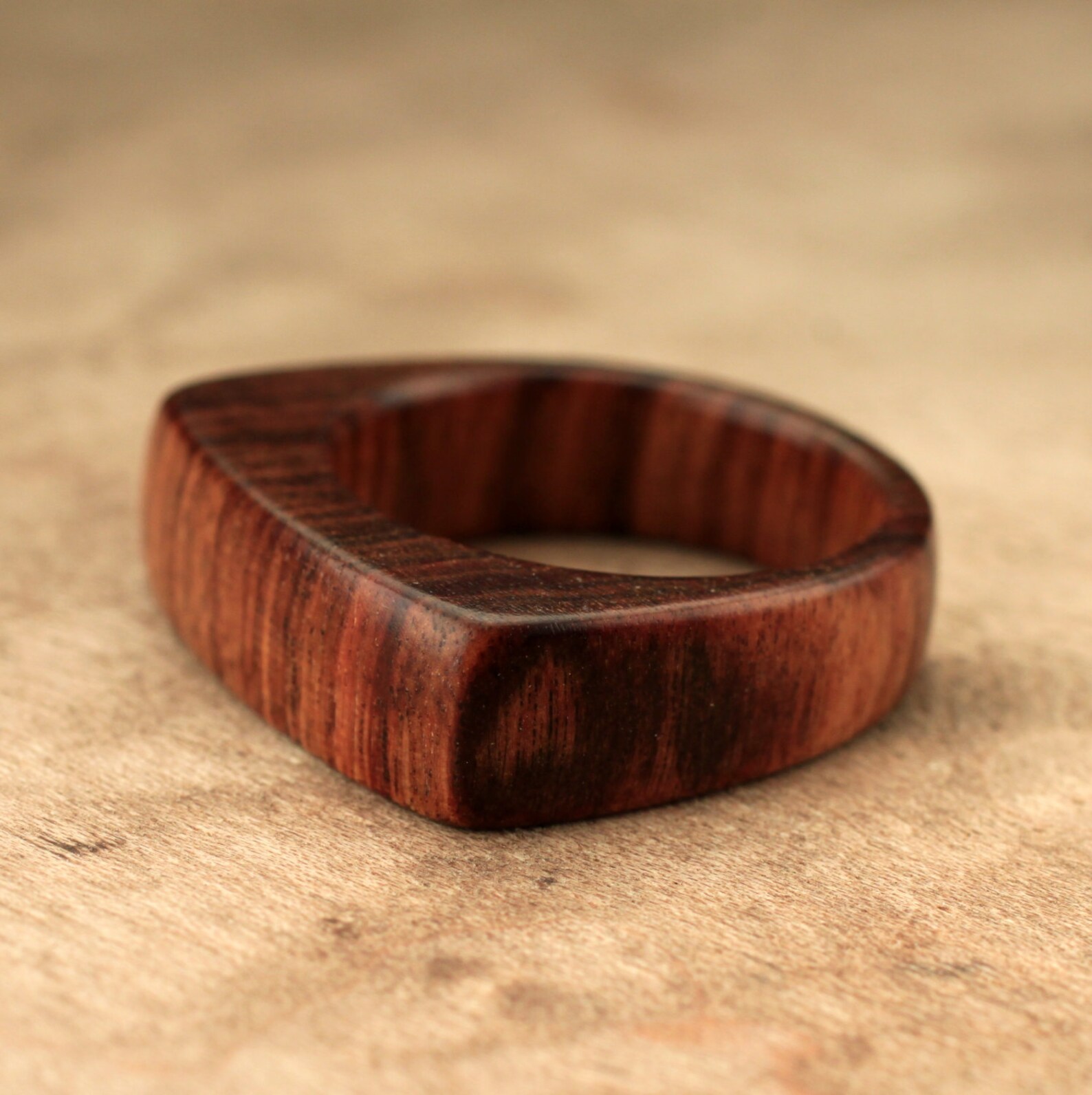 Size 8.25 Flat Top Tamboti Wood Ring No. 137 - Etsy