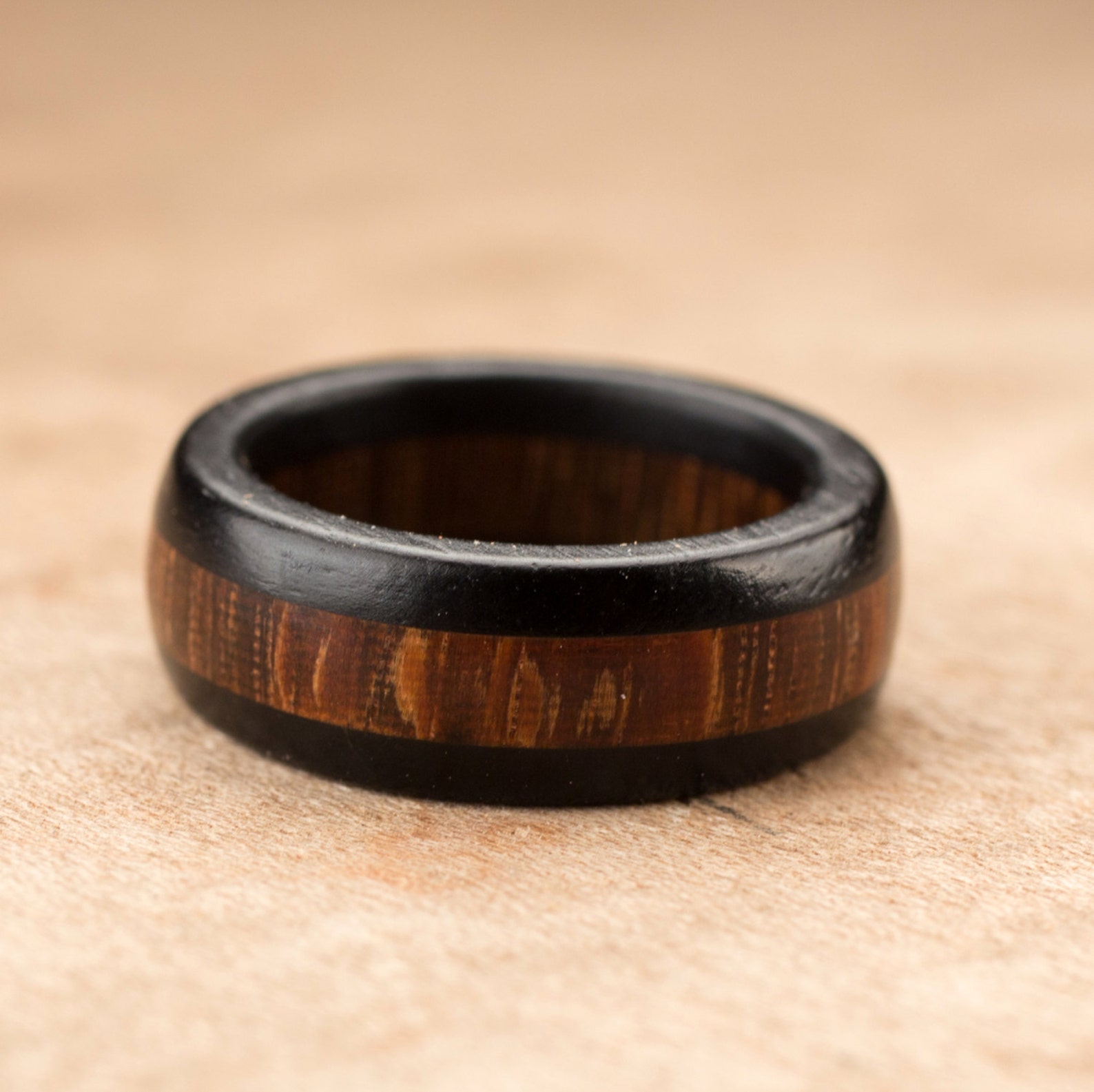 Size 4.75 Ebony Wamara Wood Ring 7mm - Etsy
