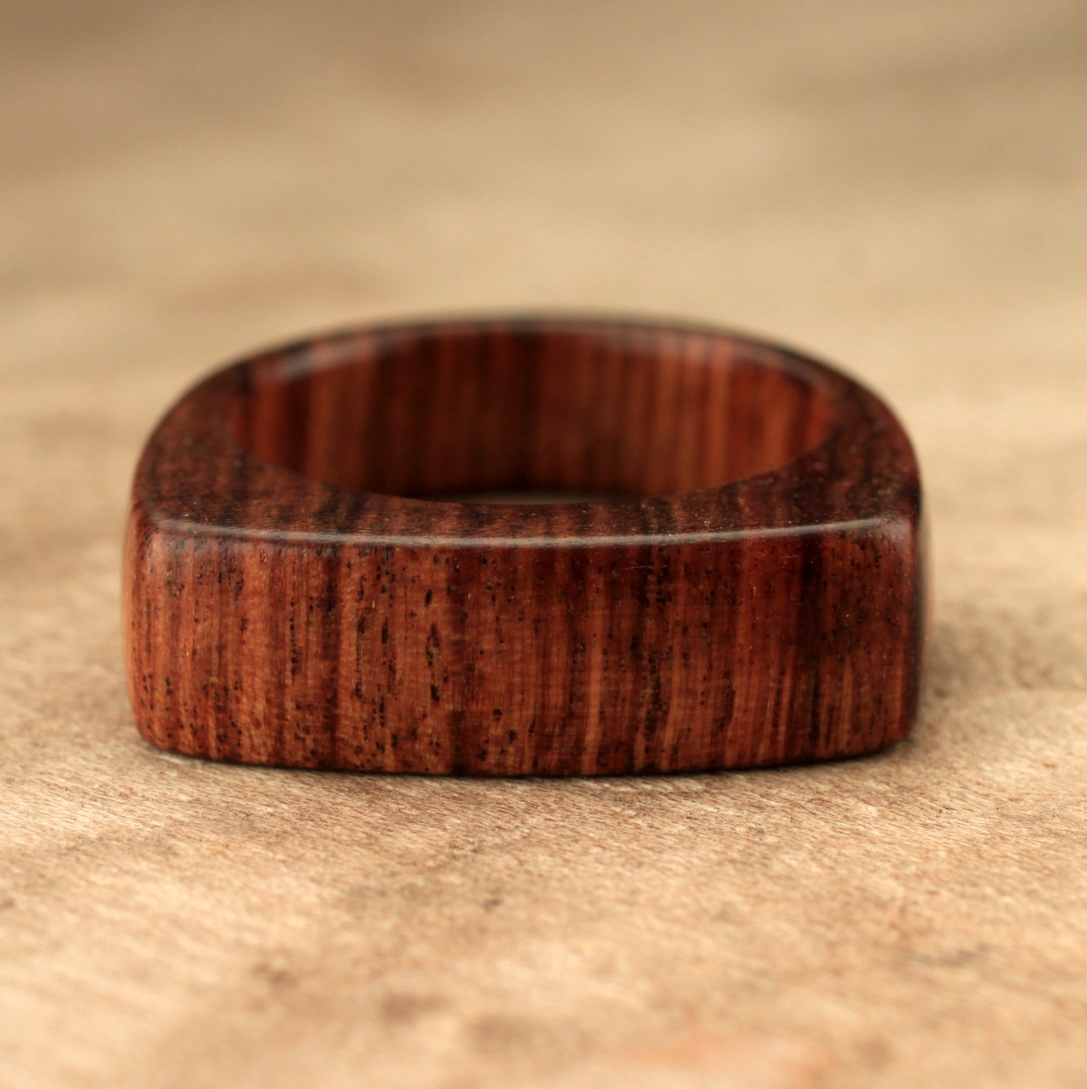 Size 8.25 Flat Top Tamboti Wood Ring No. 137 - Etsy