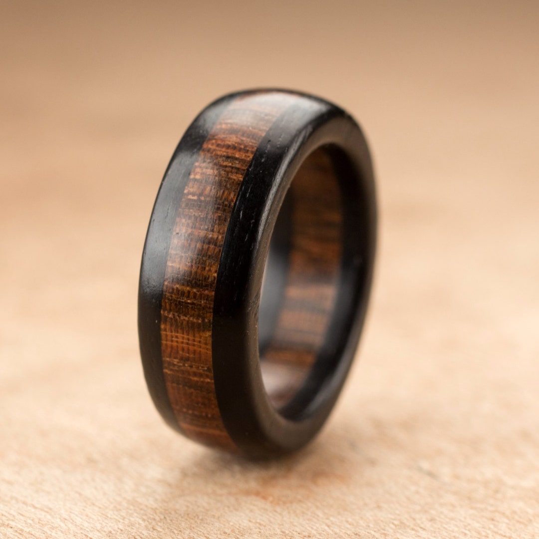 Size 4.75 Ebony Wamara Wood Ring 7mm - Etsy