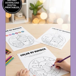 50 A4 Animal Color by Number Coloring Pages for Kids - Etsy