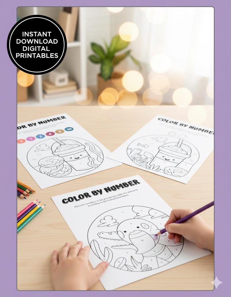 50 A4 Animal Color by Number Coloring Pages for Kids - Etsy