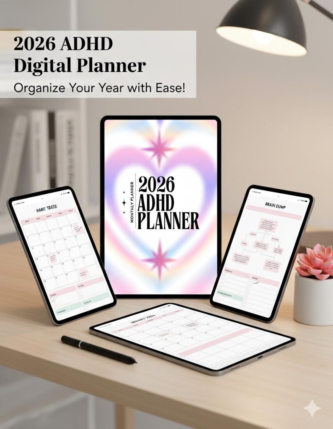 2026 ADHD Monthly Planner | Neurodivergent Friendly Digital Organizer ...