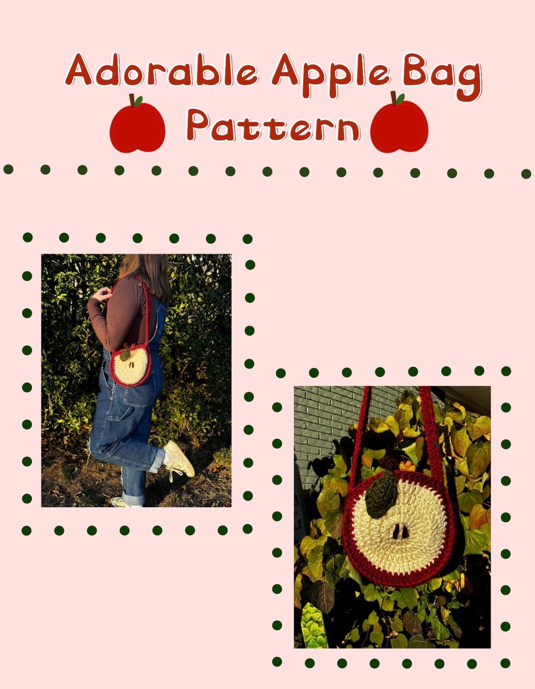 Adorable Apple Bag Crochet PATTERN - Etsy