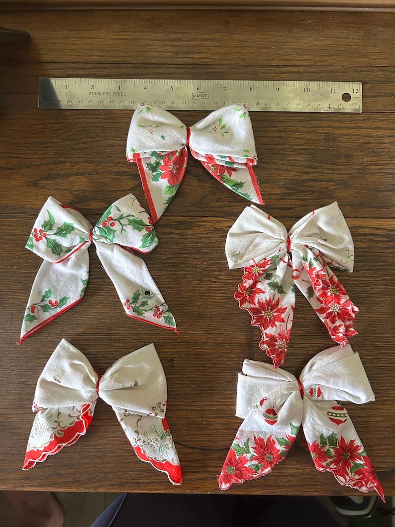 Christmas Handkerchief Bows - Etsy