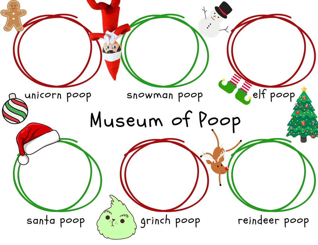 ELF POOP JOKE Museum of Poo Elf on the Shelf Download Printable Funny ...