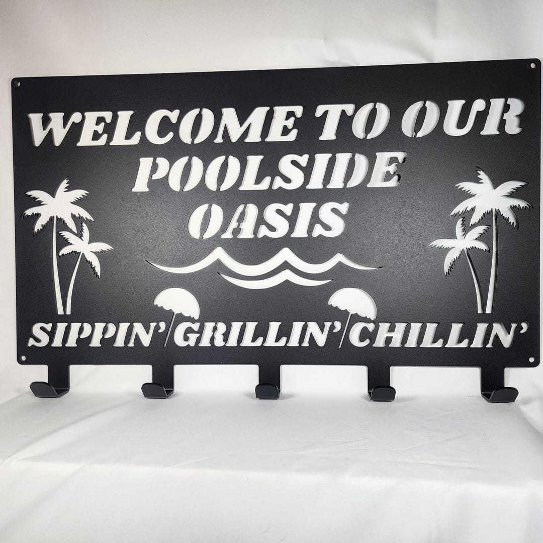 Metal Pool Sign | Heavy Duty Metal Outdoor Use | Metal Home Decor ...