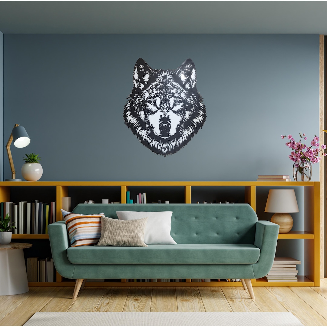 Wolf Metal Wall Art | Wolf Head Wall Decor | Metal Wolf Head | Detailed ...