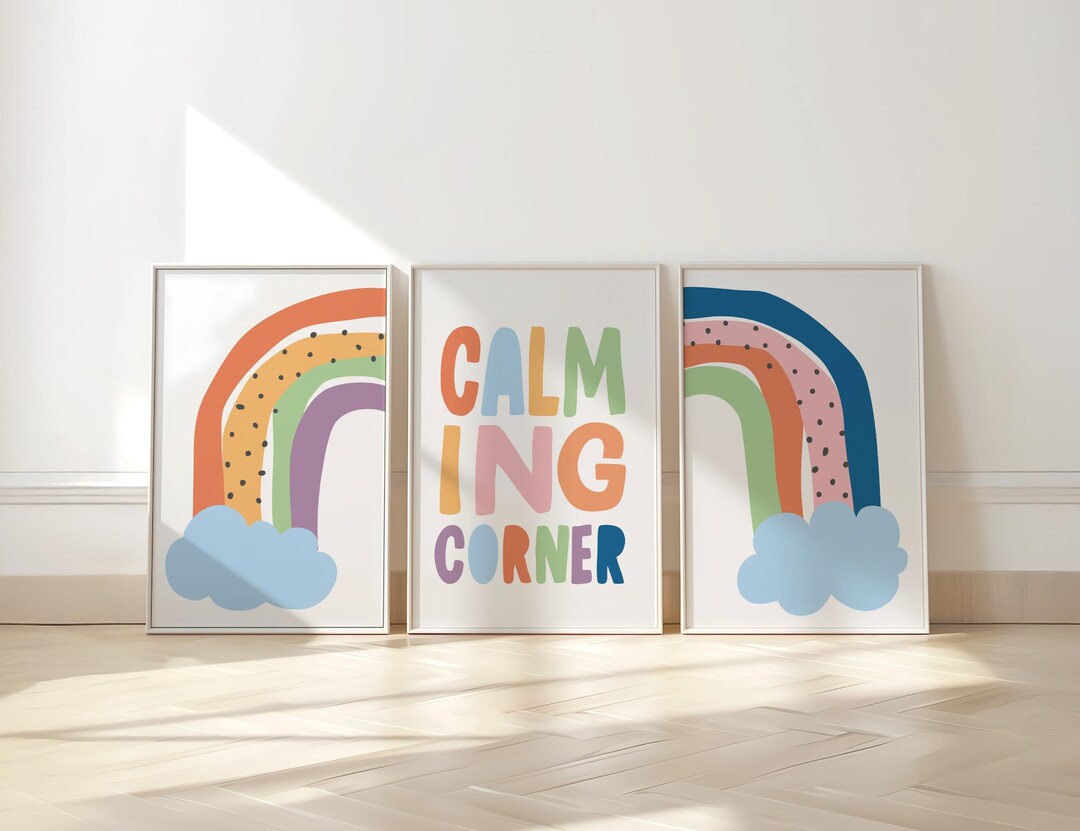 Pastel Rainbow Calming Corner Wall Art: Nursery Decor (digital Download ...
