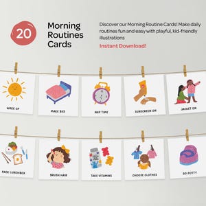 Morning Routine Cards for Preschool & Home School, Ritual Learning ...