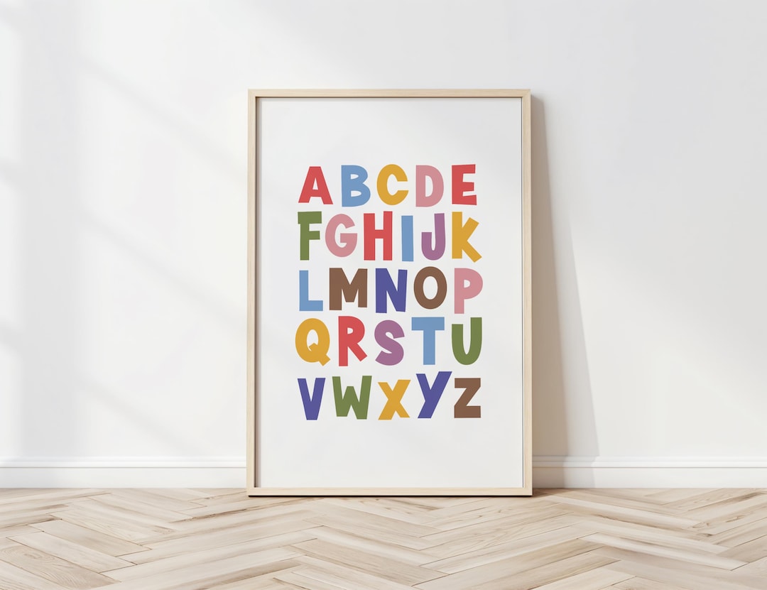ABC Learning Poster Diverse Alphabet Wall Art Montessori Educational ...