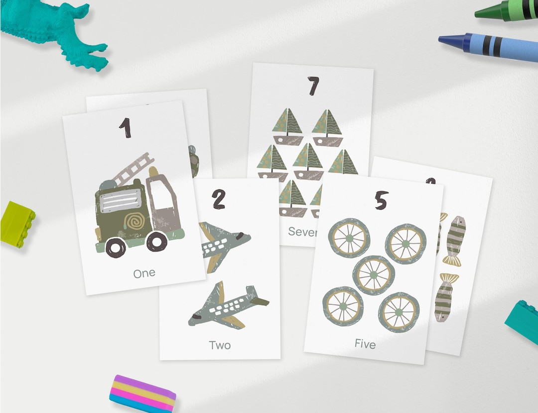 Earth Tone Number Flashcards 1-10: Montessori Learning Cards (digital ...