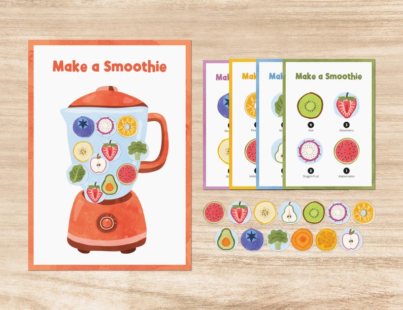 Make a Smoothie Counting Game Early Learning Printable - Etsy