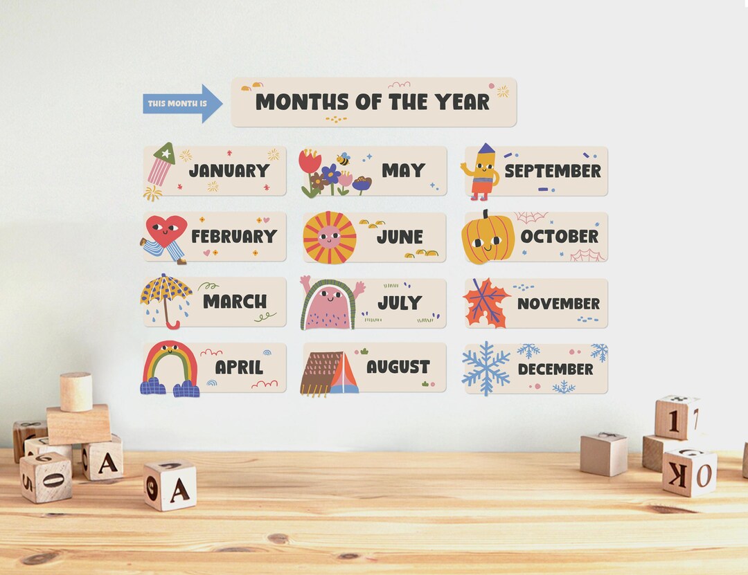 Months of Year Poster: Earth Tone Classroom Decor (digital Download) - Etsy
