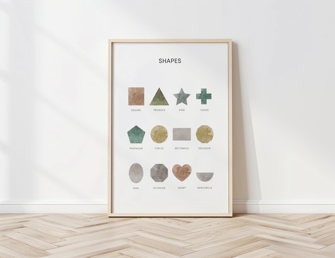 Earth Tone Shapes Poster: Montessori Classroom Decor (digital Download ...