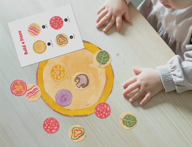 Build a Pizza Printable for Kids, Preschool, Toddler Counting ...