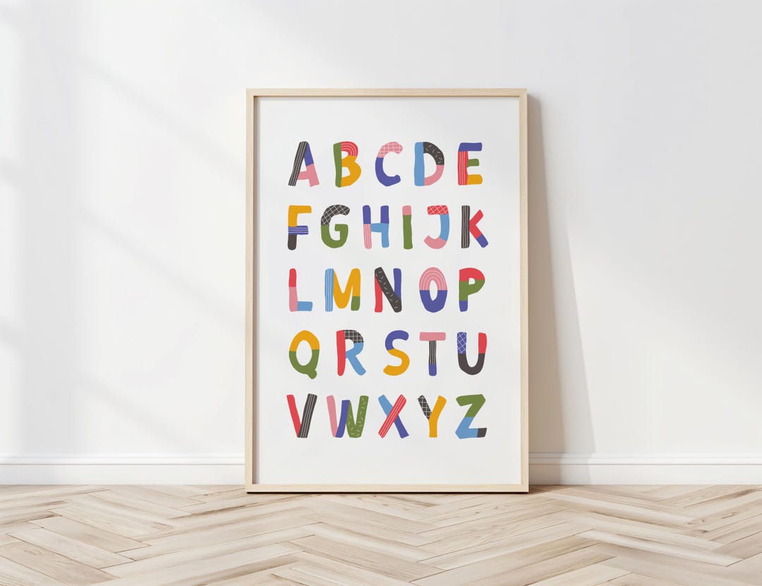 ABC Learning Poster: Colorful Alphabet Print, Kids Room Decor (digital ...