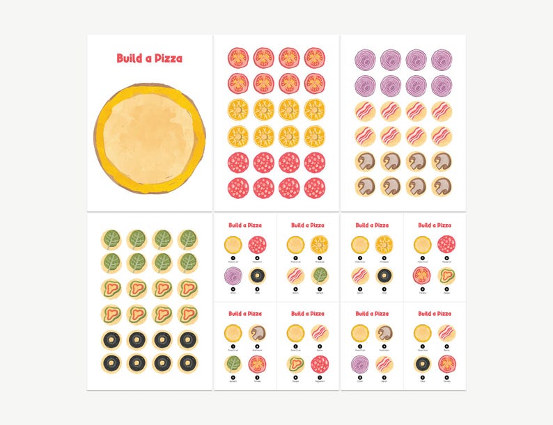 Build a Pizza Printable for Kids, Preschool, Toddler Counting ...