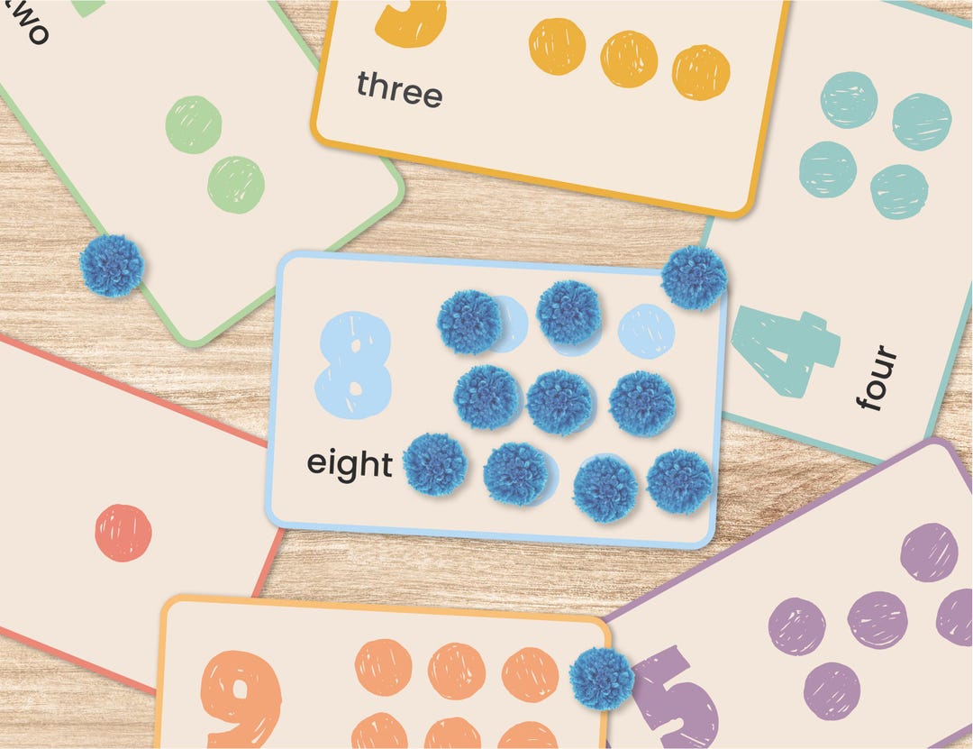 Number Dot, 1-10 Flashcards, Dots, Montessori, Preschool, Teacher Gifts ...